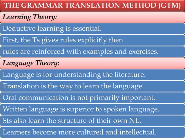 Language Teaching Approaches and methods