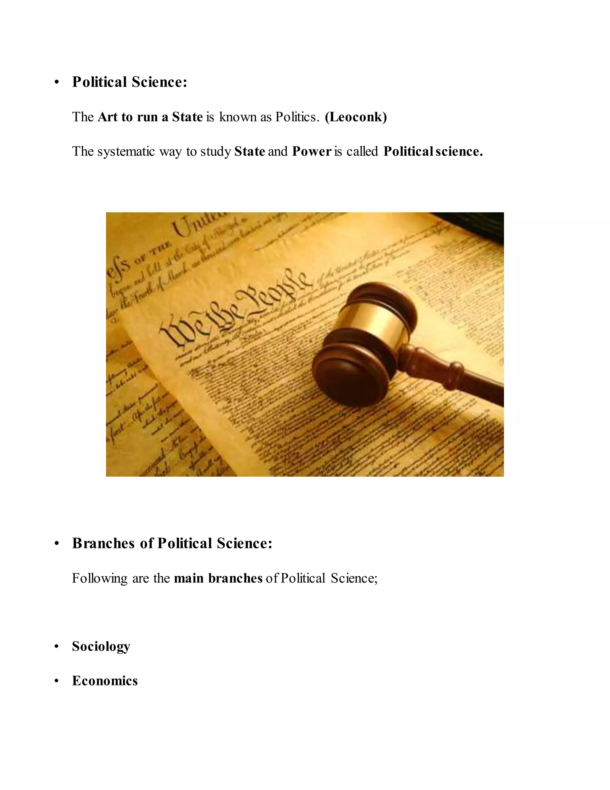 Traditional And Modern Approaches of Political Science | DOCX