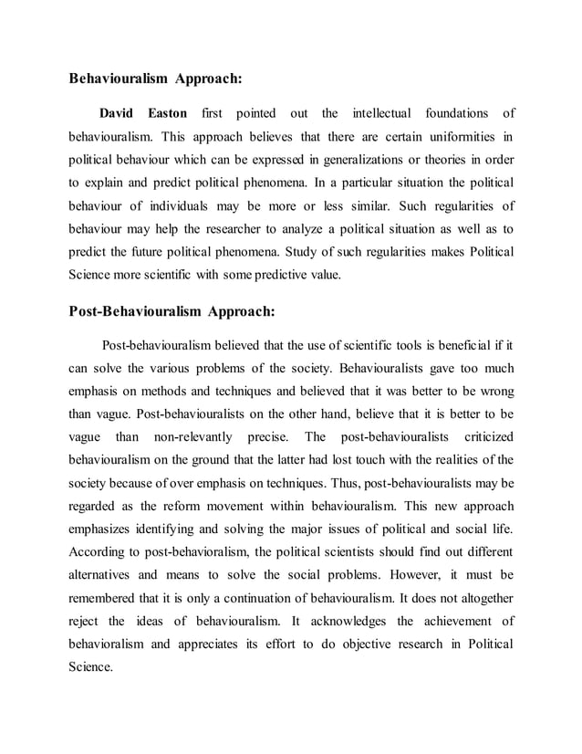 Traditional And Modern Approaches of Political Science | DOCX