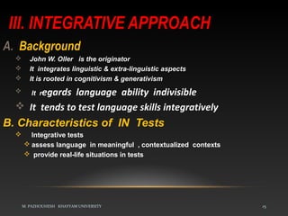 Approaches to Language Testing | PPT