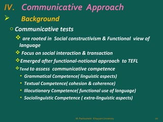 Approaches to Language Testing | PPT