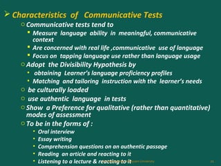 Approaches to Language Testing | PPT