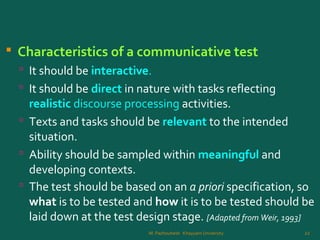 Approaches to Language Testing | PPT