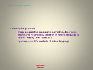 English Grammar Lecture 1: Approaches to Grammar | PPT
