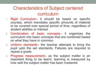 subject centred curriculum