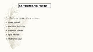 Approaches for curriculum organization | PPTX