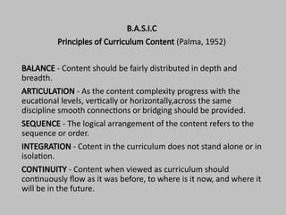 APPROACHES.pptx notes in curriculum designing | PPTX