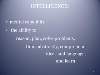 Approaches and assessment of intelligence ppt | PPT
