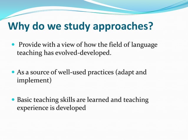Approaches and methods in language teaching | PPTX