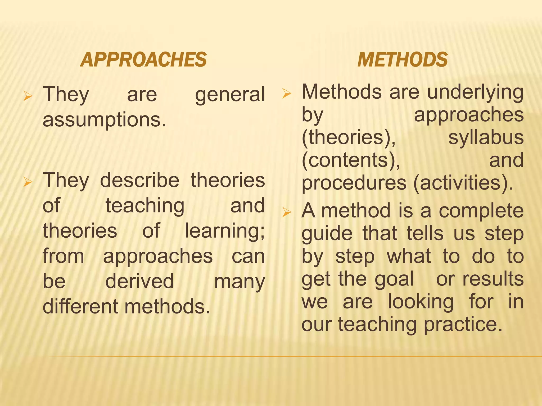 Approaches and methods in language teaching | PPTX | Education