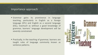 Approaches and procedures for teaching grammar | PPTX