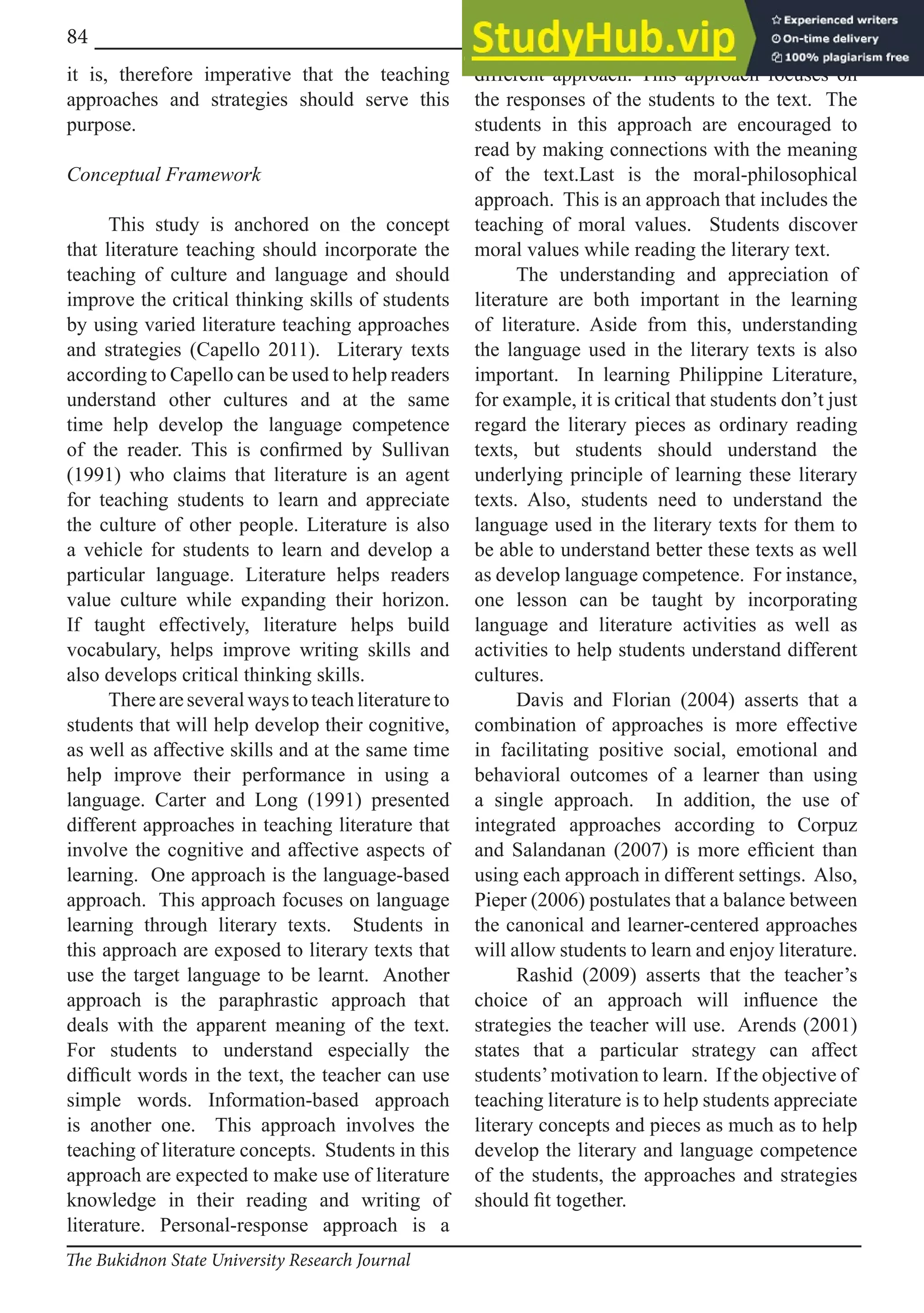 Approaches And Strategies In Teaching Philippine Literature Employed By ...