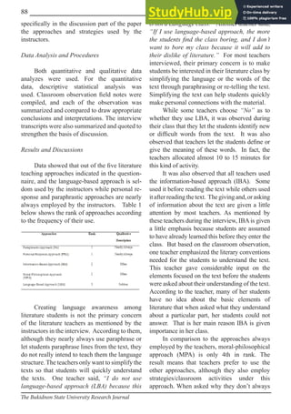 Approaches And Strategies In Teaching Philippine Literature Employed By Instructors | PDF