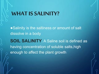 Approaches for development of salt tolerant plant | PPTX