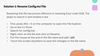 Approaches for Easy Resolution of QuickBooks Error Code 1328.pptx