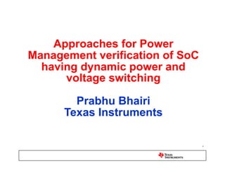 Approaches for Power Management Verification of SOC | PDF