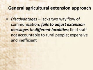 Approaches in agriculture extension By Mr Allah Dad Khan Visiting ...