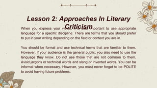 Approaches in Literary Criticism. A PowerPoint presentation about ...