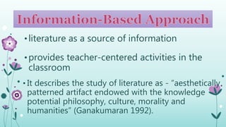 Approaches in literature teaching | PPTX