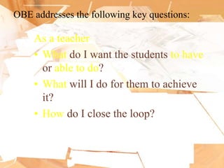 Approaches in obe | PPTX