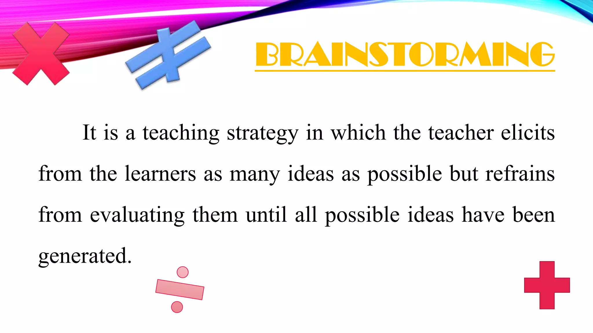 Approaches in teaching mathematics | PPTX