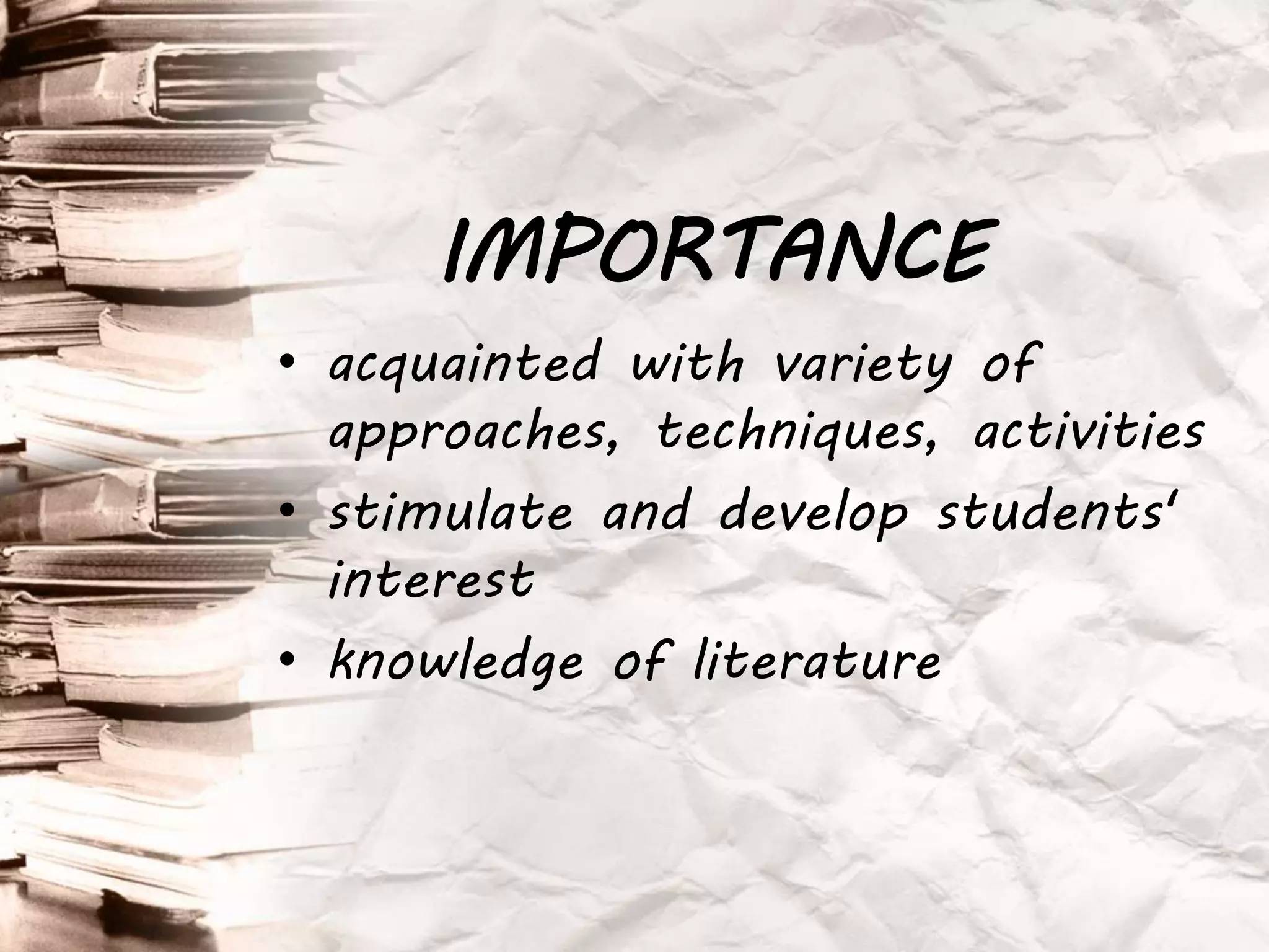 Approaches in Teaching Literature | PPTX