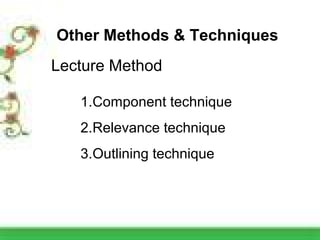 Approaches,methods and techniques | PPT