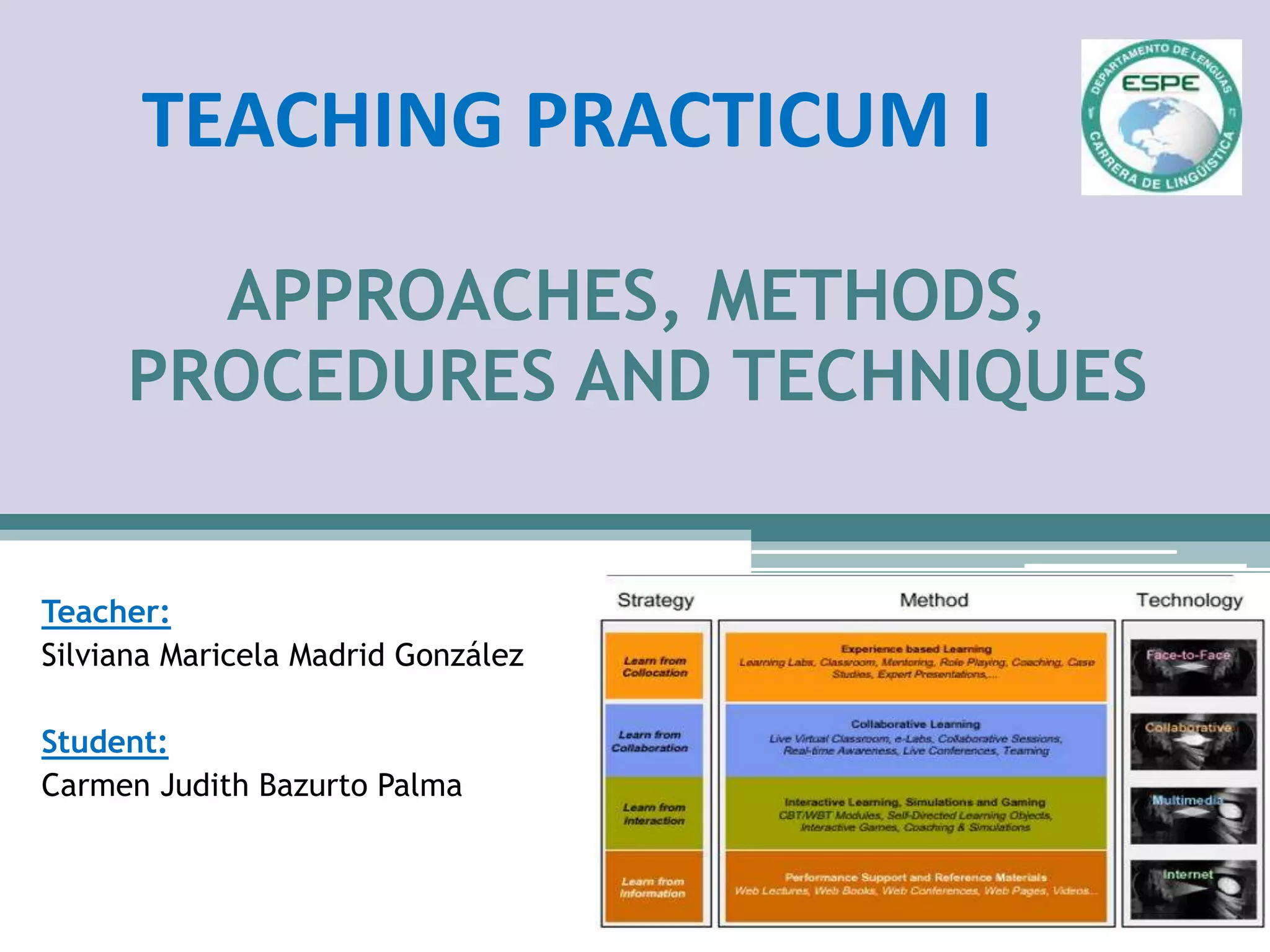 Approaches, methods, procedures and techniques | PPTX | Education