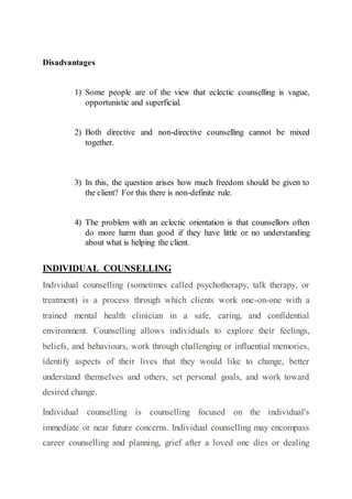 Approaches of counselling | DOCX