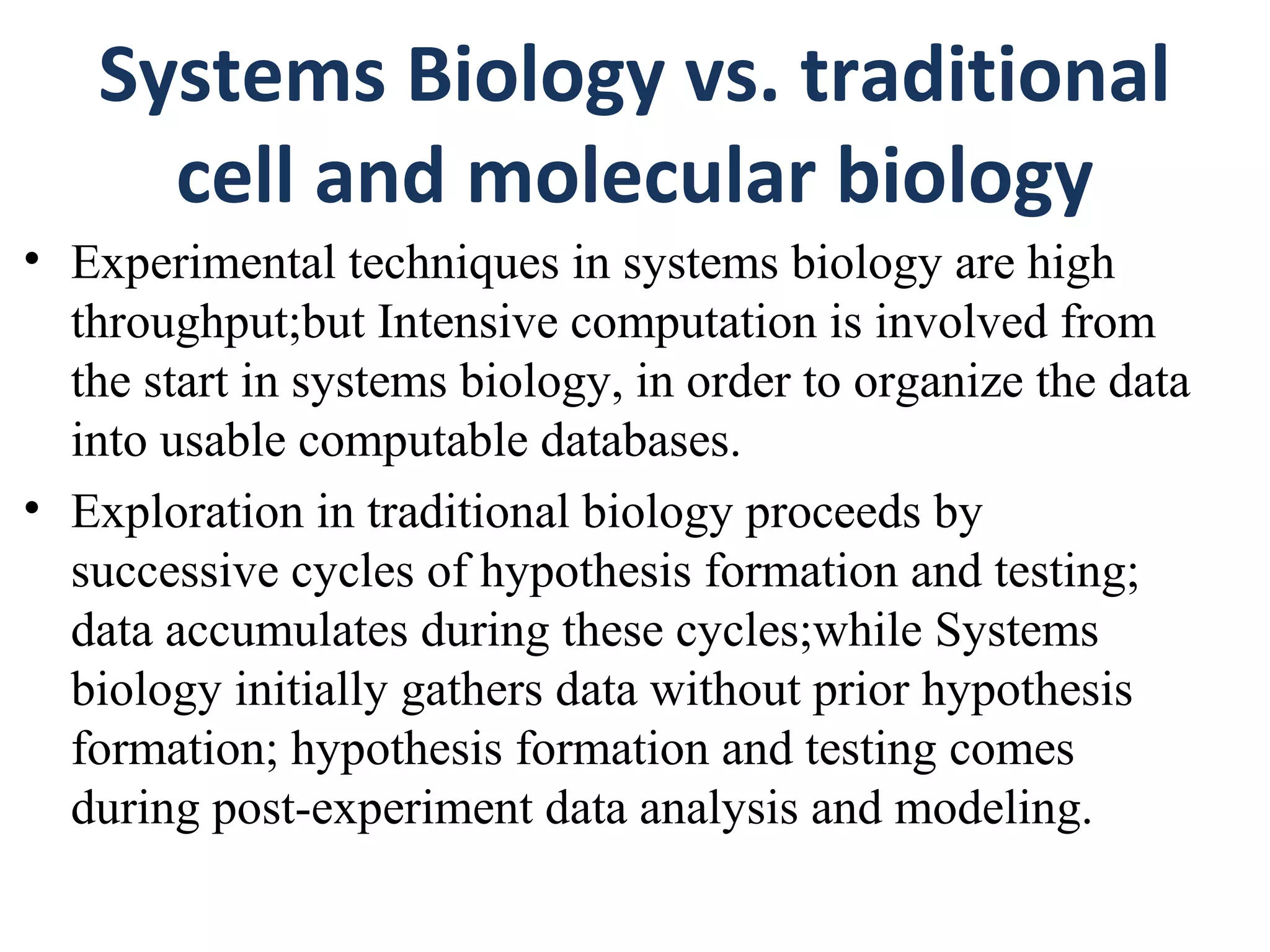 Systems biology & Approaches of genomics and proteomics | PPT | Biological Sciences | Science