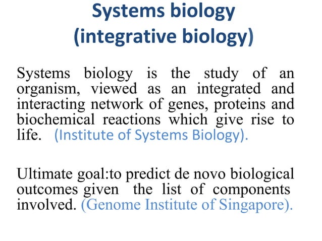 Systems biology & Approaches of genomics and proteomics | PPT ...