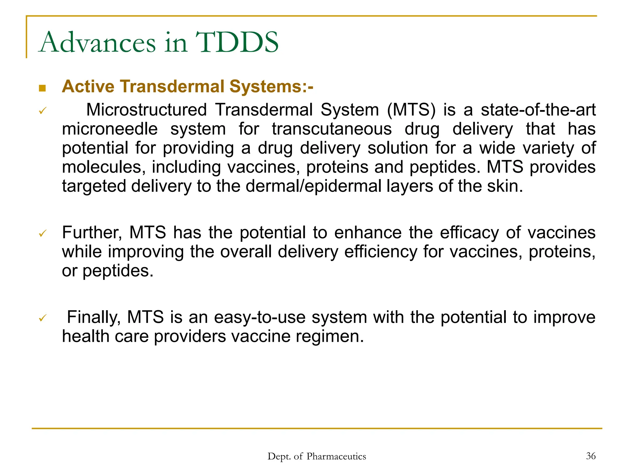 approaches of Transdermal drug delivery system | PPT