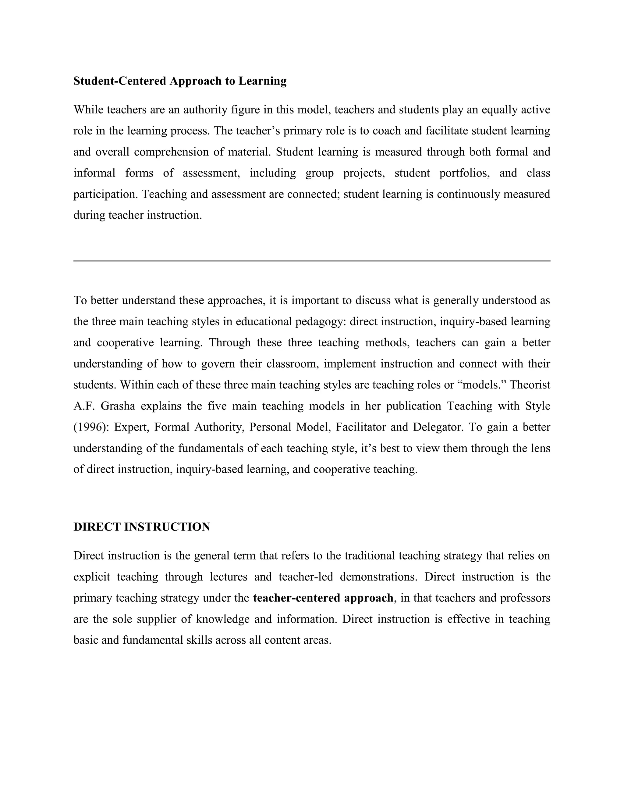 Approaches teaching methods | DOCX