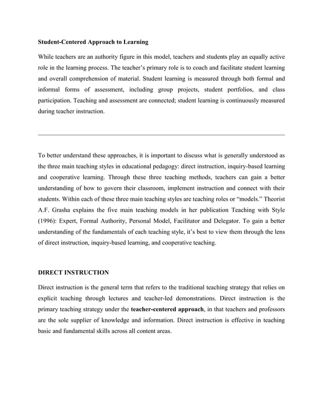 Approaches teaching methods | PDF