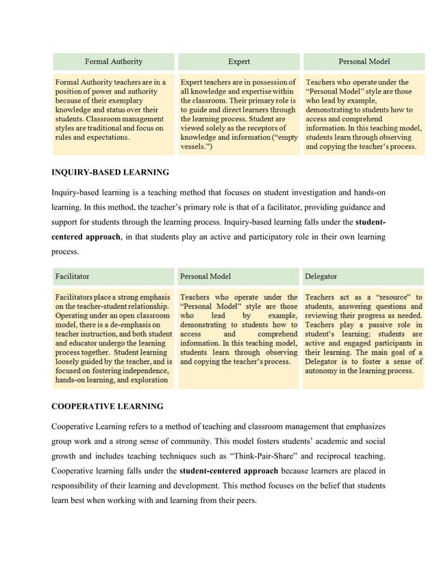 Approaches teaching methods | PDF