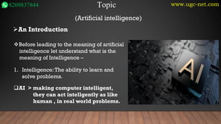 Approaches to Artificial intelligence pdf | PDF