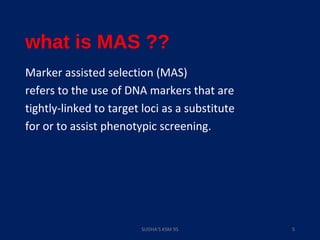 Approaches to apply mas in plant breeding | PPT