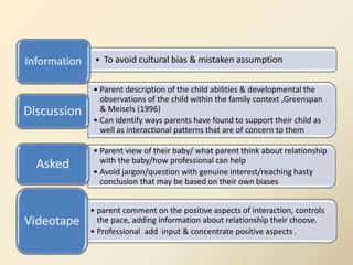Approaches to asses early parent child interaction | PPT