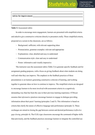 Approaches To Assessment In CLIL Classrooms Two Case Studies | PDF | Education industry | Industries