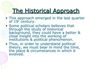Approaches to comparative politics | PPT