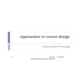 Approaches to course design | PPTX