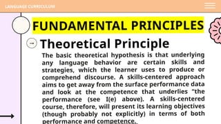 APPROACHES TO COURSE DESIGN, skills-centered appraoch, learning ...