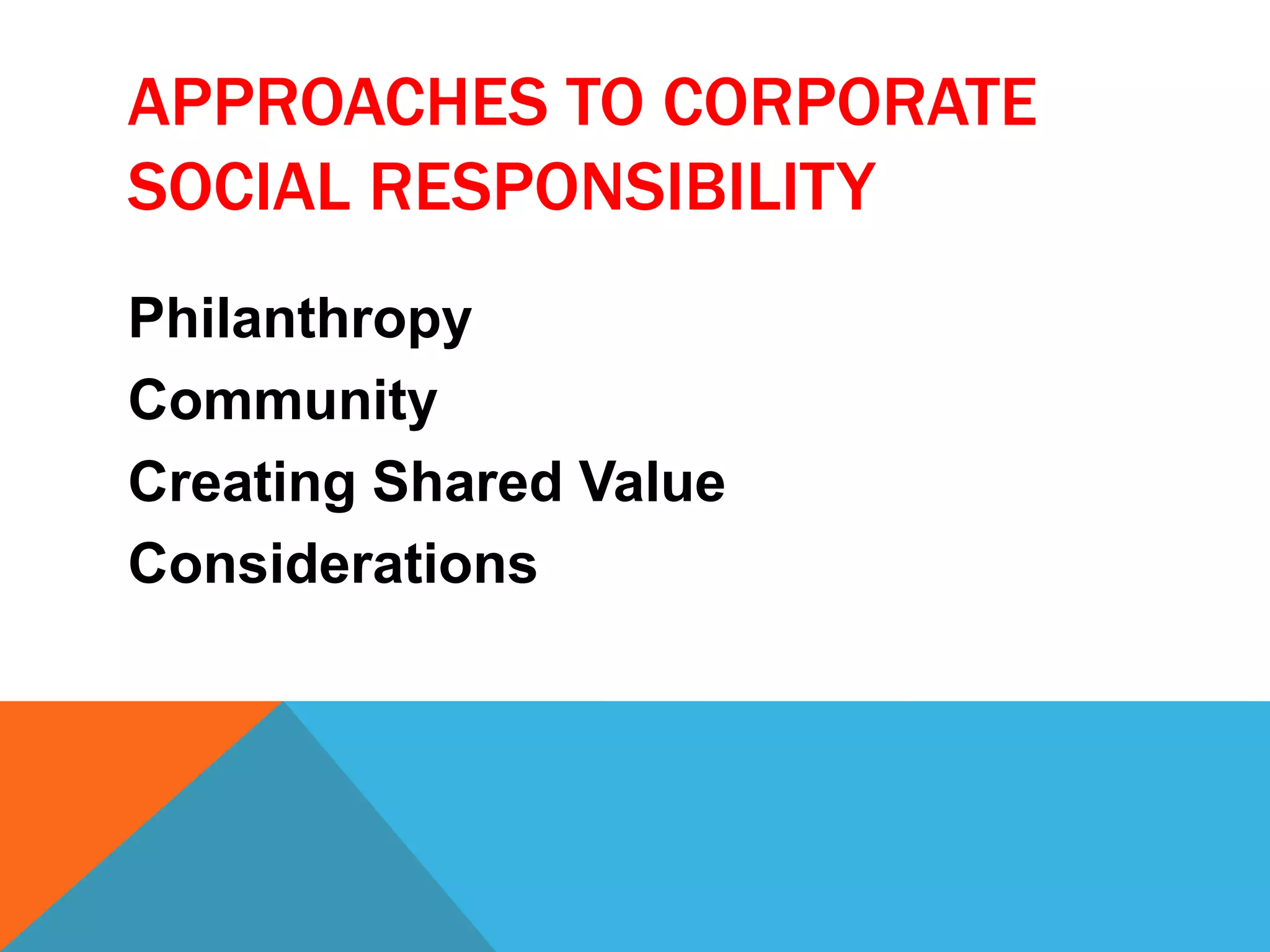 Approaches to csr | PPTX