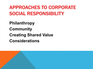 Approaches to csr | PPTX