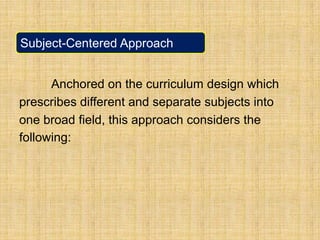 Approaches to curriculum design | PPTX