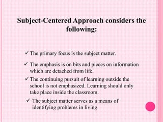 Approaches to curriculum design | PPT