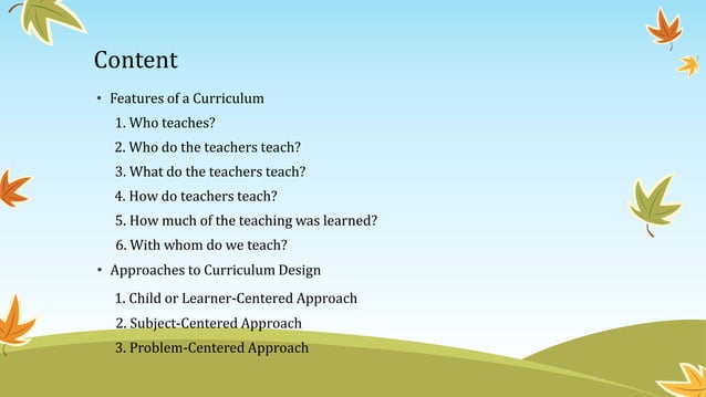 Approaches to Curriculum Design | PPTX