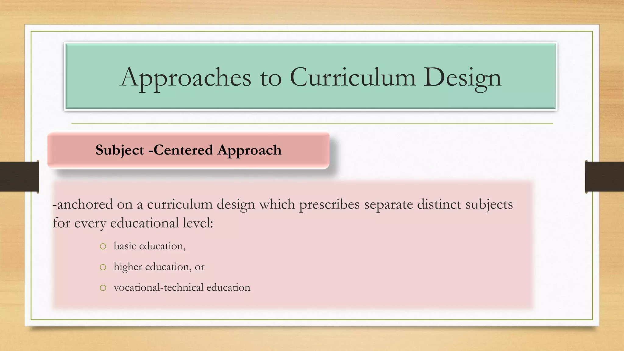 Approaches to curriculum designing | PDF