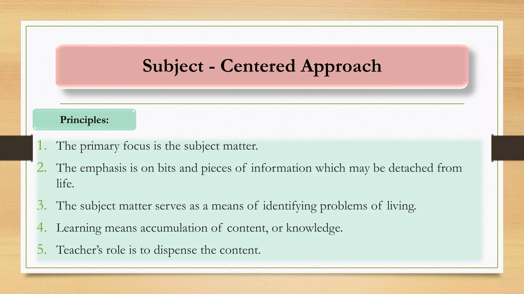 Approaches to curriculum designing | PDF