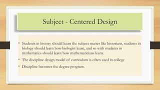 Approaches to curriculum designing | PDF
